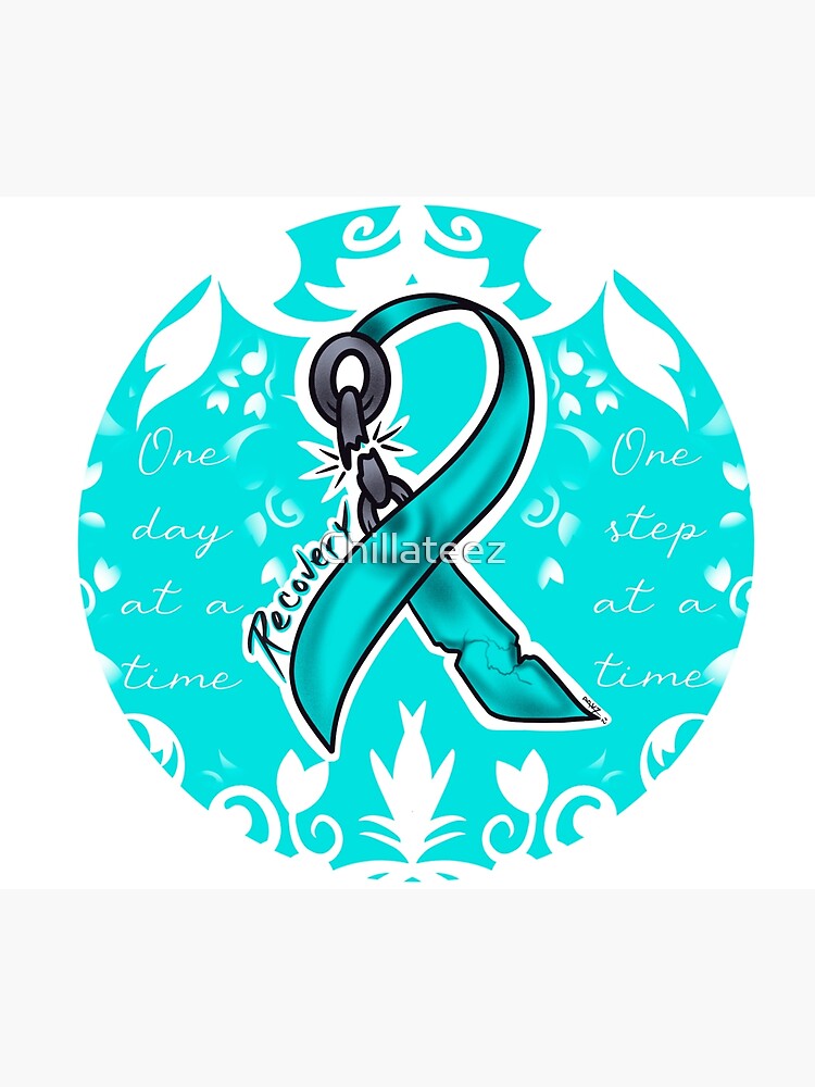 "Recovery ribbon and floral" Poster for Sale by Chillateez | Redbubble