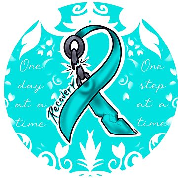 "Recovery ribbon and floral" Sticker for Sale by Chillateez | Redbubble