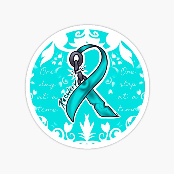 "Recovery ribbon and floral" Sticker for Sale by Chillateez | Redbubble