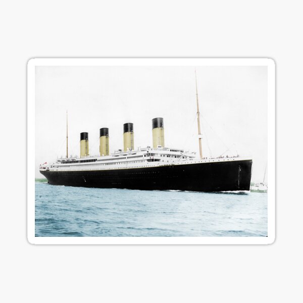 "RMS Titanic Departing Southampton - 1912- Colorized" Sticker for Sale ...
