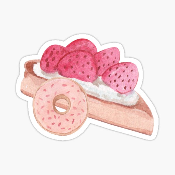 "strawberries & sugar" Sticker for Sale by suunnybee | Redbubble