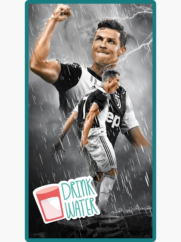 "Ronaldo Drink Water." Sticker for Sale by BlaviaKrista | Redbubble
