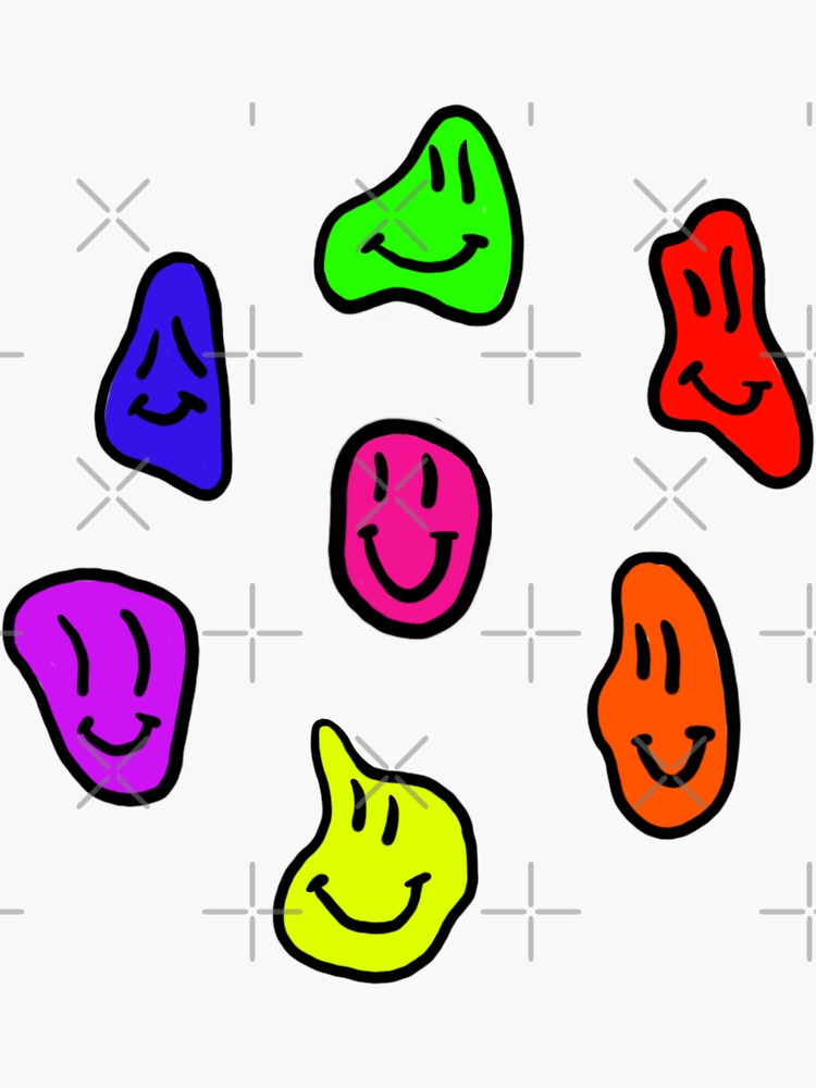 "Neon Smiley Sticker Pack" Sticker for Sale by MYDESIGNERSTYLE | Redbubble