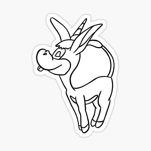 "Jacchus the Donkey - outline" Sticker by TWatkinsArt | Redbubble