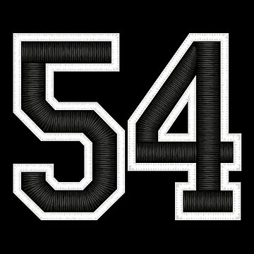 "54 Black Jersey Sports Number fifty-four Football 54" Sticker for Sale ...