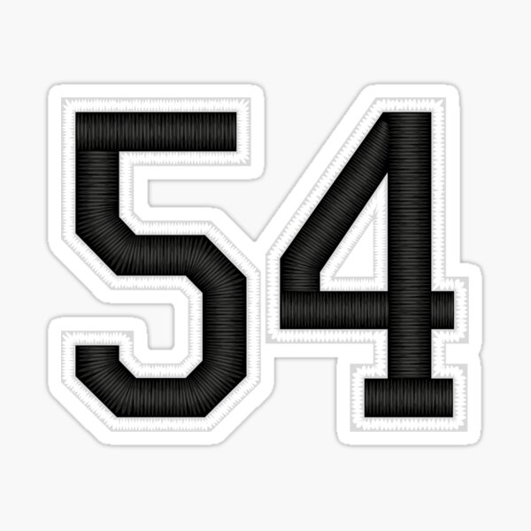 "54 Black Jersey Sports Number fifty-four Football 54" Sticker for Sale ...