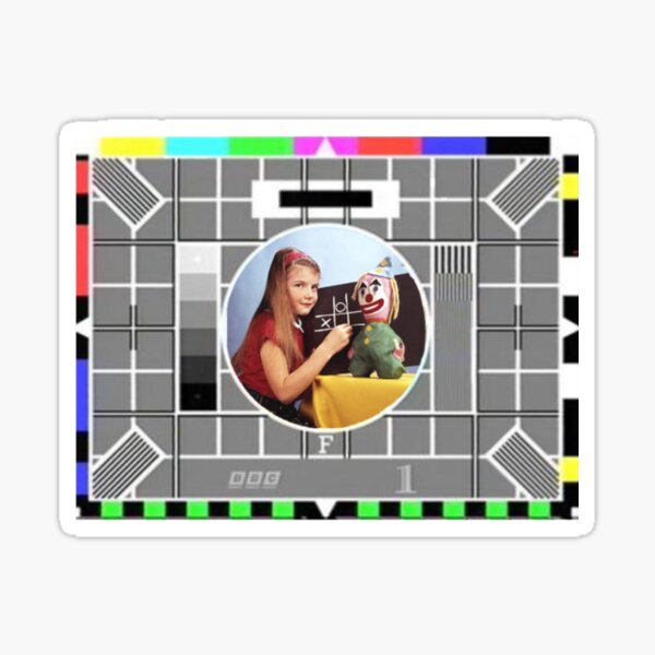 "Test card girl" Sticker by 3leggeddogg | Redbubble