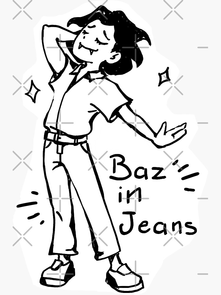 "Baz in Jeans" Sticker for Sale by ciskao | Redbubble