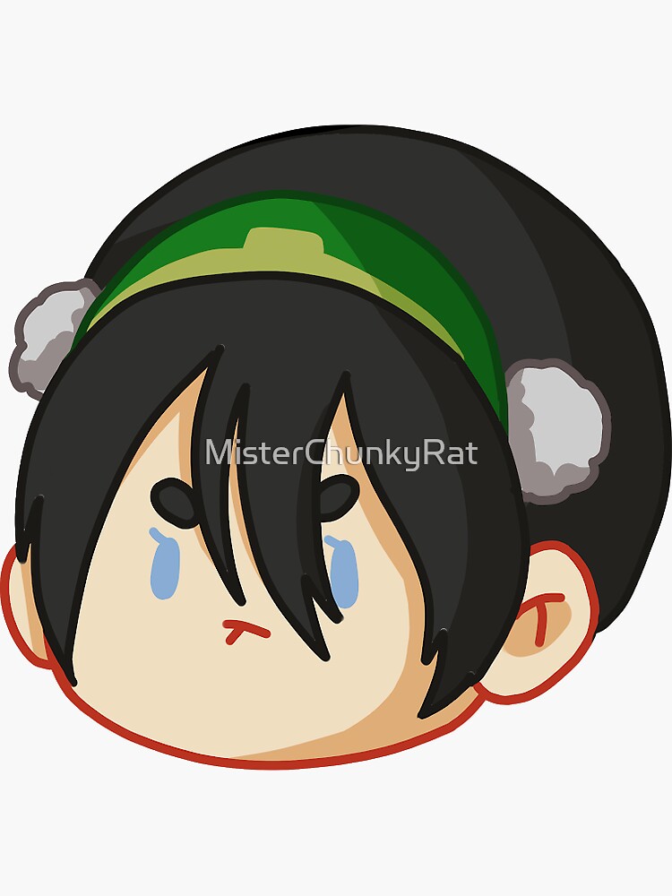"ATLA Toph Chibi Face" Sticker for Sale by MisterChunkyRat | Redbubble