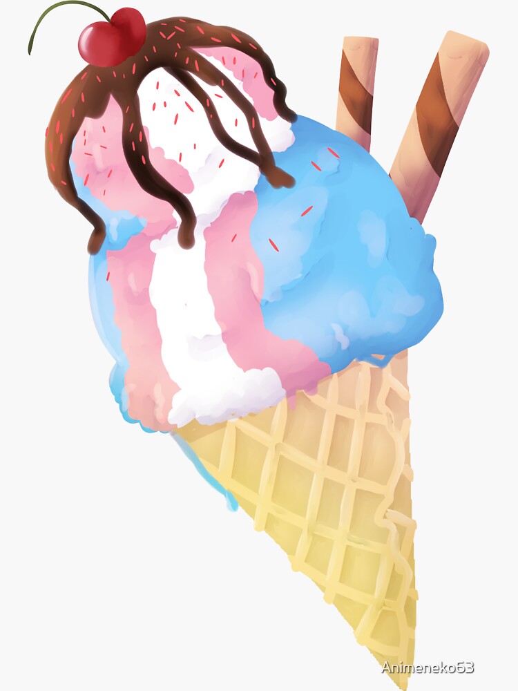 "Trans Ice Cream" Sticker by Animeneko63 | Redbubble