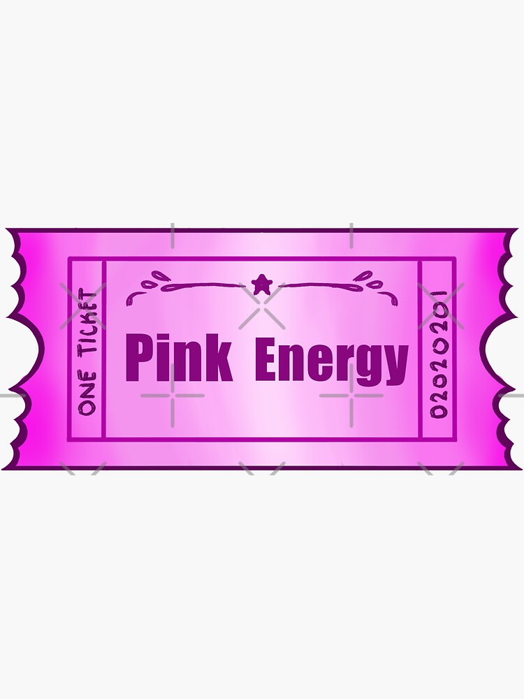 "Pink Energy Ticket" Sticker by KookiePalette | Redbubble