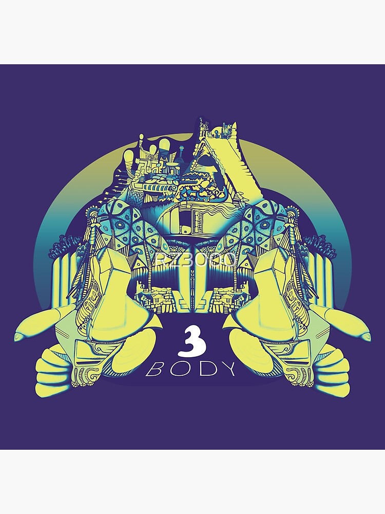 "Three Body Problem Fan Drawing Logo Blue Yellow ZS006" Art Print for ...