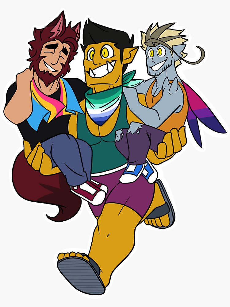 "Pride Trio" Sticker for Sale by DanTheDoodle | Redbubble