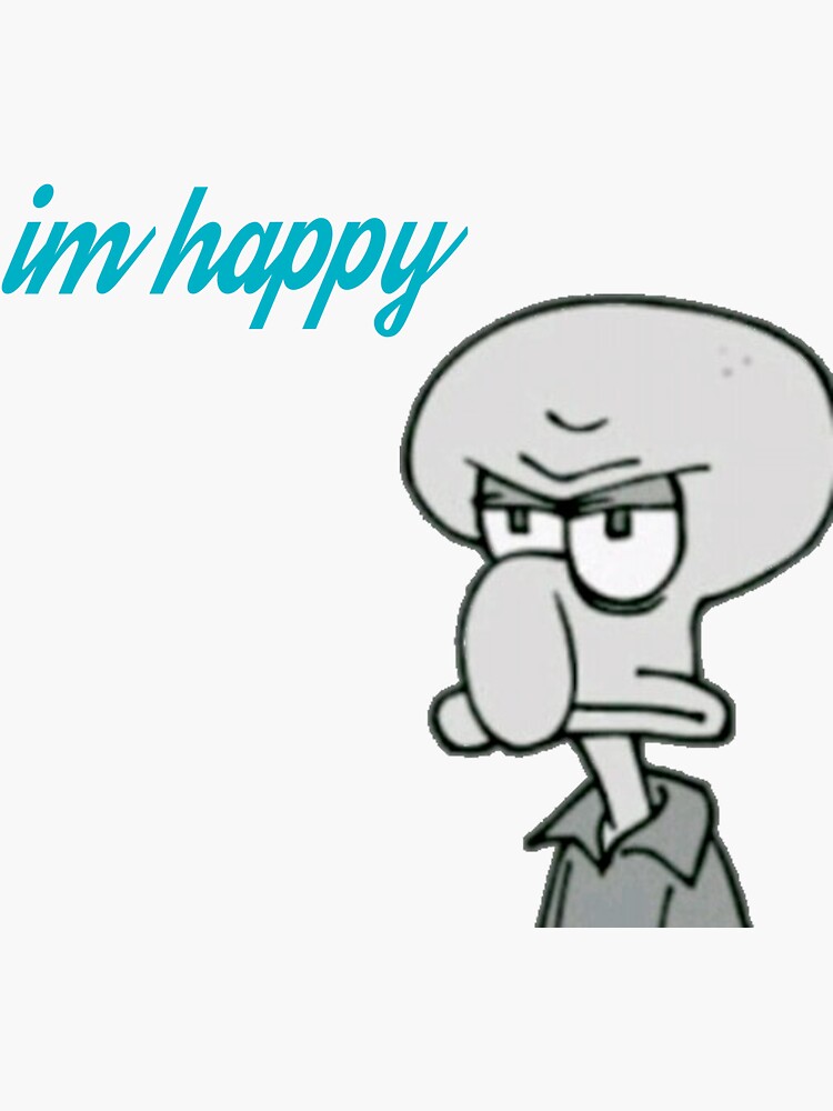 "Squidward Squid is happy" Sticker for Sale by arca-group | Redbubble