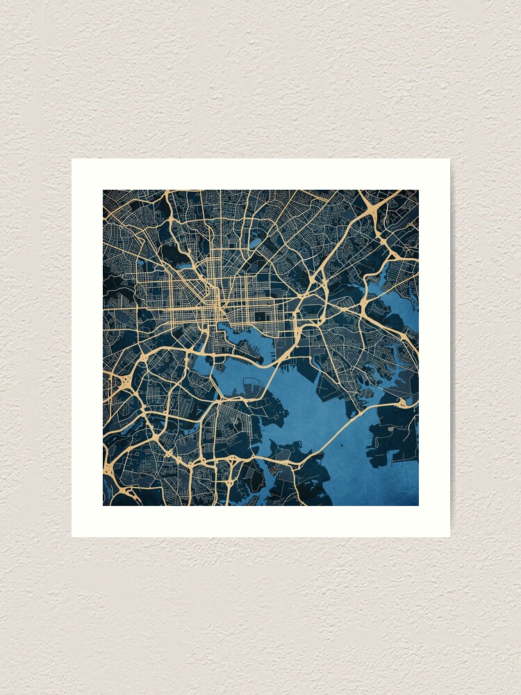 "Baltimore Map" Art Print for Sale by gin-nek-shop | Redbubble