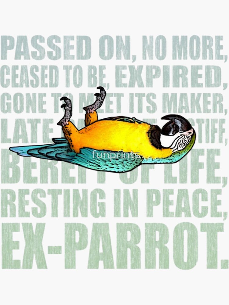 "EX - Parrot" Sticker by funprints | Redbubble