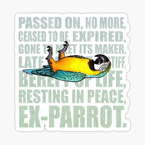 "EX - Parrot" Sticker by funprints | Redbubble