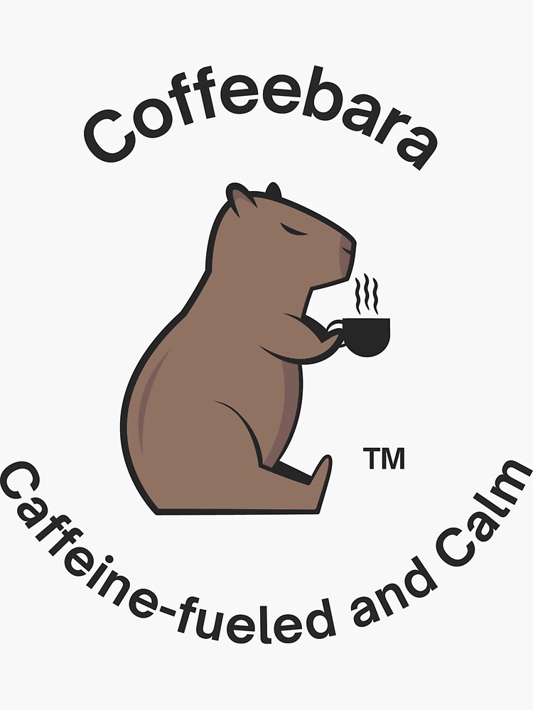 "Coffeebara Caffeiene-fueled and Calm" Sticker for Sale by coffeebara ...