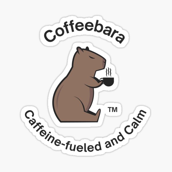 "Coffeebara Caffeiene-fueled and Calm" Sticker for Sale by coffeebara ...