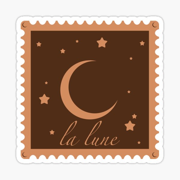 "crescent moon postage stamp brown" Sticker for Sale by y2krevival ...