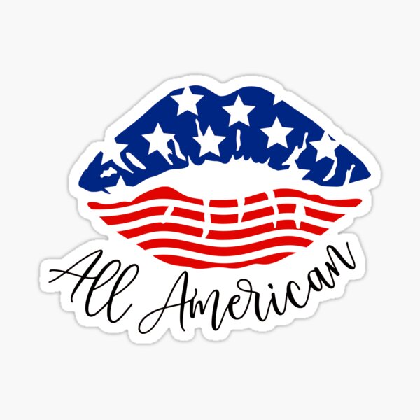 "All American " Sticker for Sale by SewInclined | Redbubble