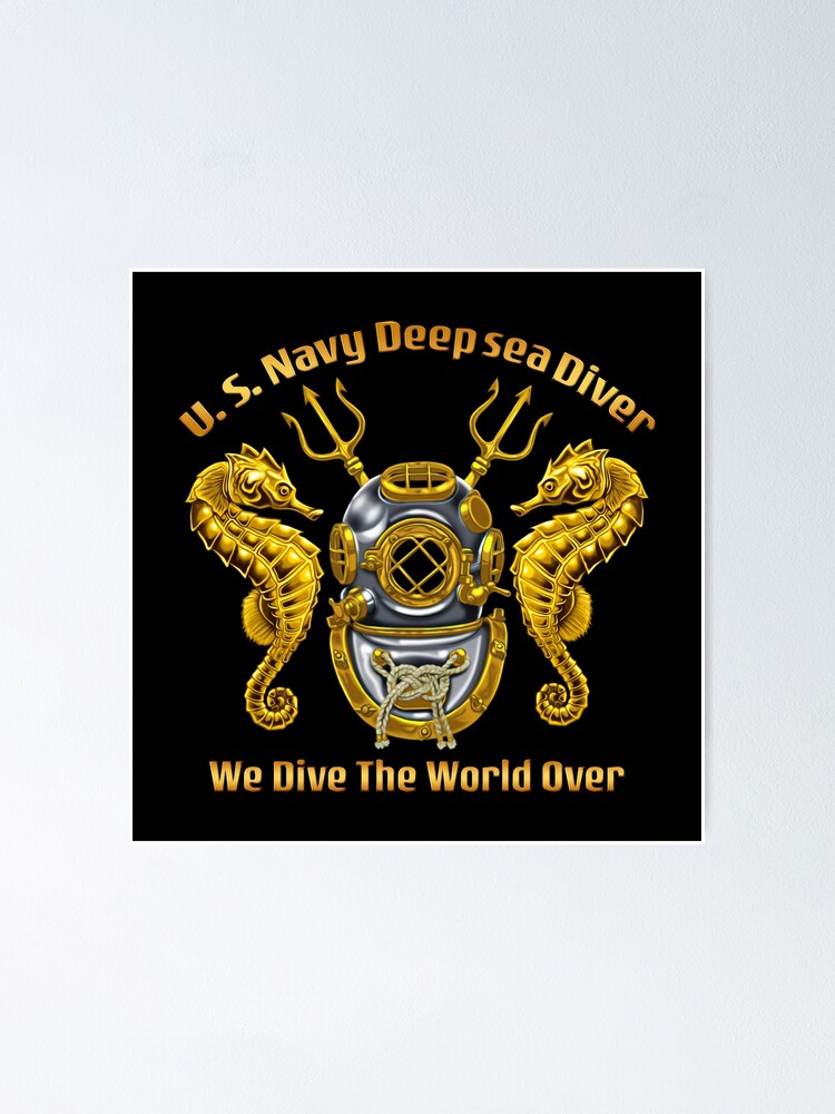 "Navy Deep Sea Diver" Poster for Sale by Skyviper | Redbubble