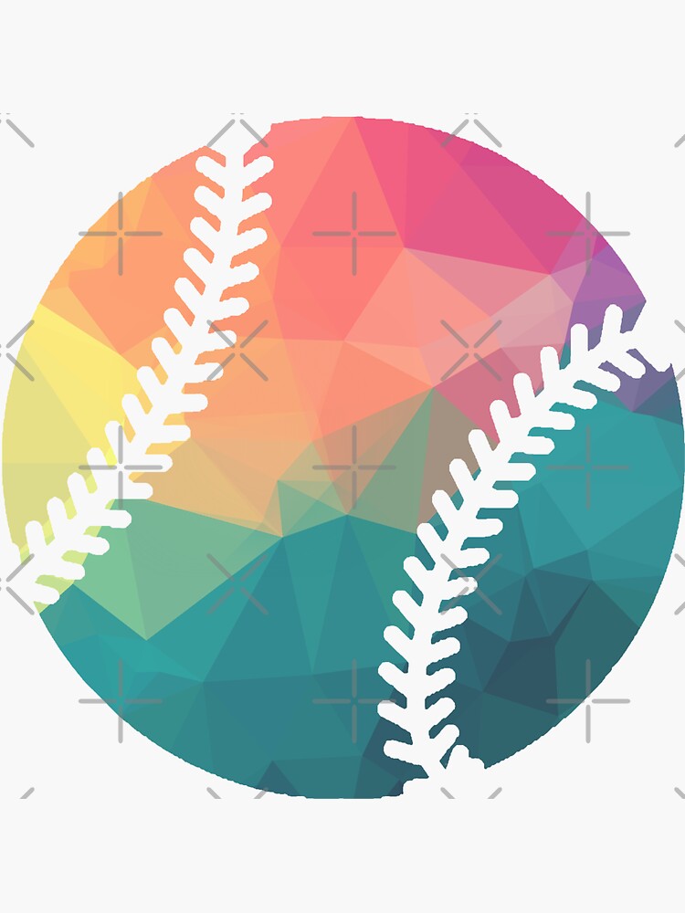 "Geometric Softball Shape Low Poly Softball Gift" Sticker for Sale by ...