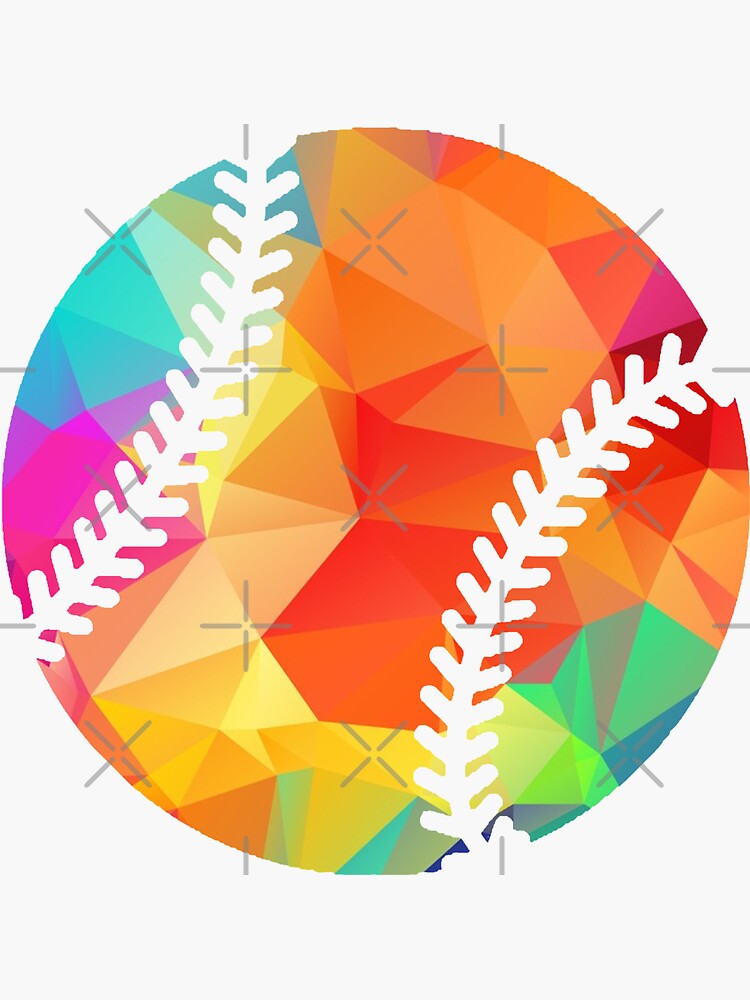 "Geometric Softball Shape Low Poly Softball Gift" Sticker for Sale by ...