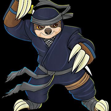 "Ninja Sloth Deadliest Lazy Slow Animal Funny Ninja Humor" Art Board ...