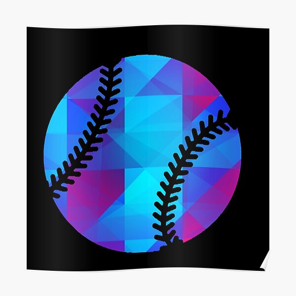 "Geometric Softball Shape Low Poly Softball Gift" Poster for Sale by ...