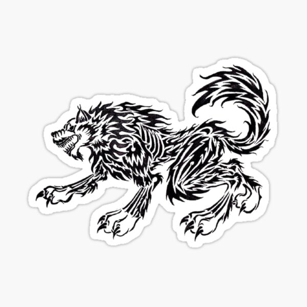 "wolf tattoo" Sticker for Sale by vikcot | Redbubble