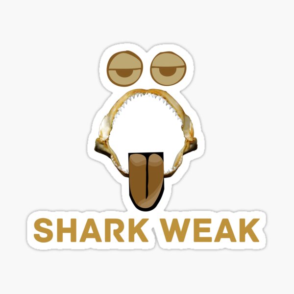 "Shark Weak Sick Shark Funny Cartoon Jaws Influenza" Sticker for Sale ...