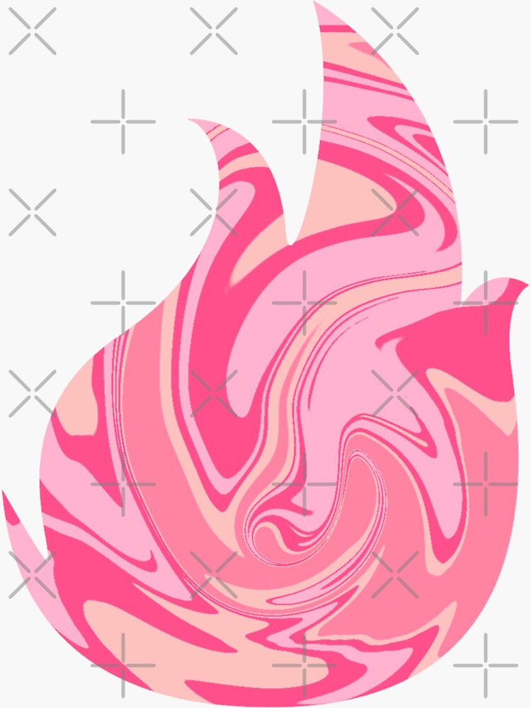 "Pink flame" Sticker for Sale by Lavannya | Redbubble