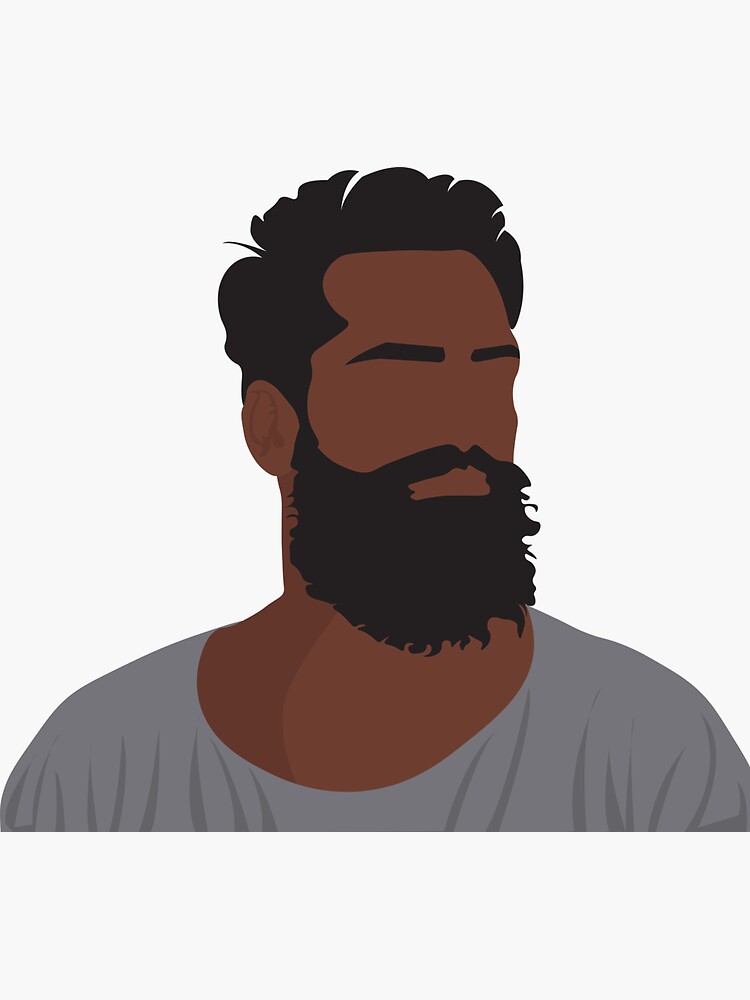 "Handsome boy minimal Faceless Vector Portrait Fo t-shart " Sticker for ...