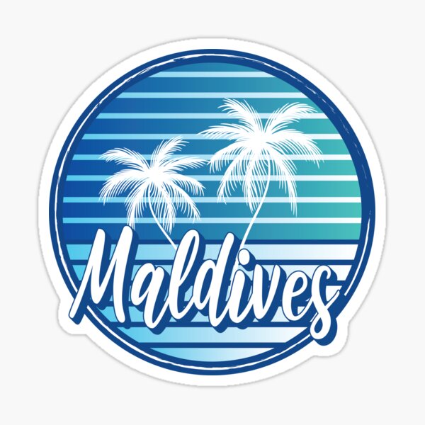 "Maldives Tropical Summer Retro Beach Design" Sticker for Sale by ...