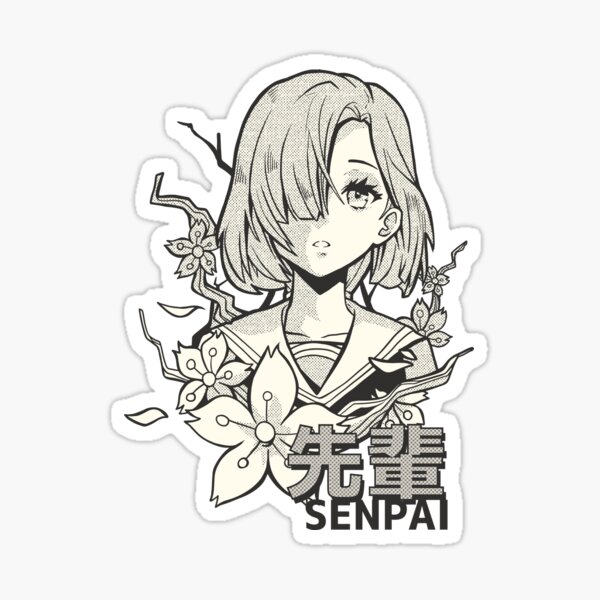 "Senpai, Kawaii, manga, Japanese, anime gym vintage otaku " Sticker for ...