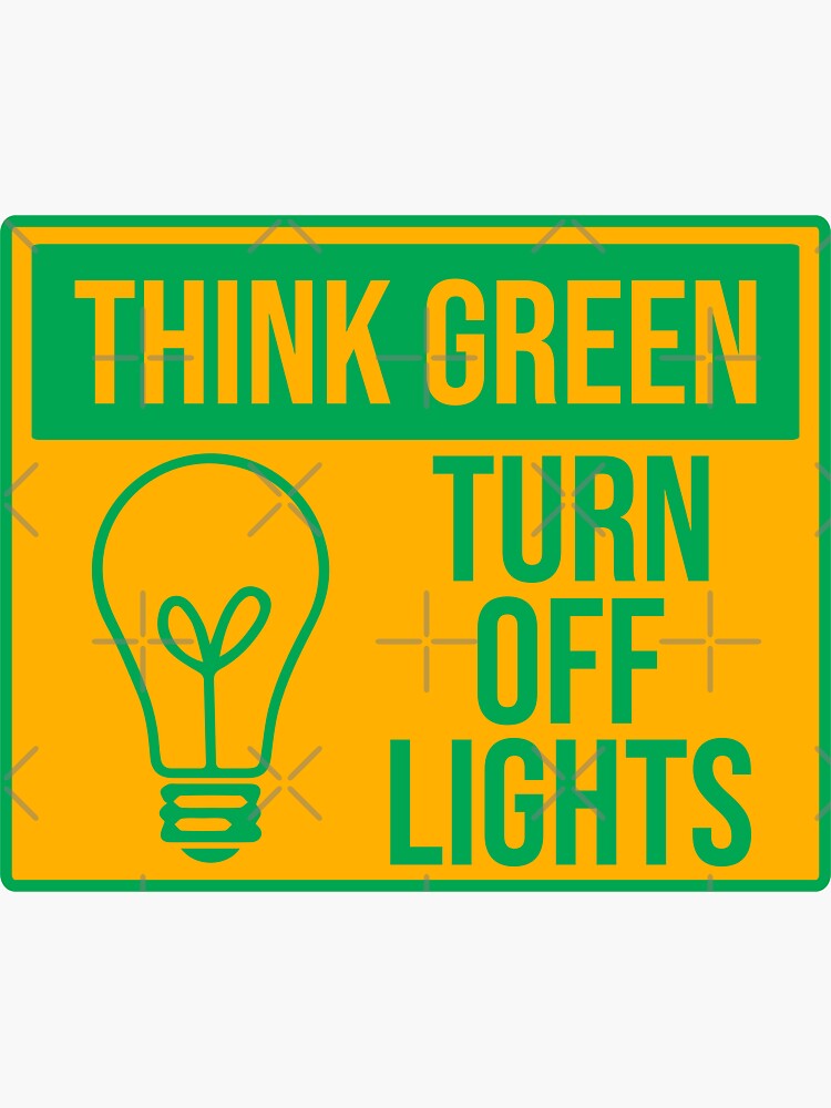 "Think Turn Off Lights" Sticker for Sale by abderr | Redbubble