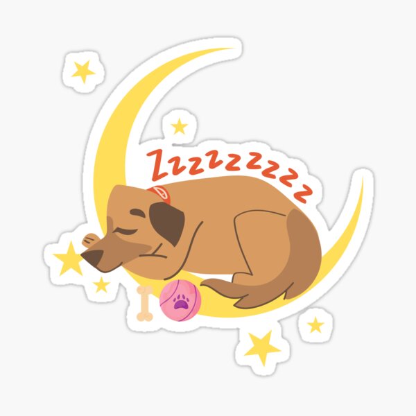 "Cute Sleeping Chibi Dog" Sticker for Sale by mirzadesign | Redbubble