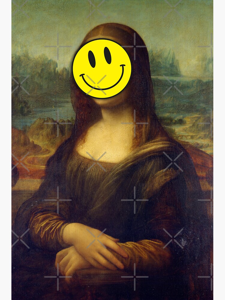 "Mona Smiley Lisa Smile Face Photograph" Sticker for Sale by ...