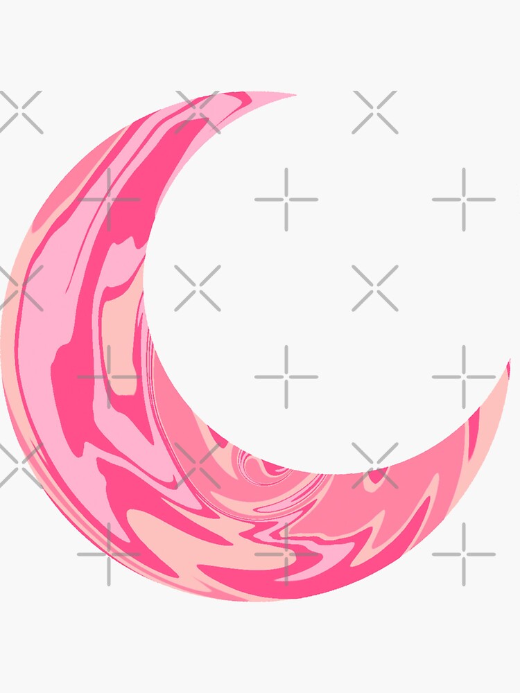 "Pink moon | crescent" Sticker for Sale by Lavannya | Redbubble