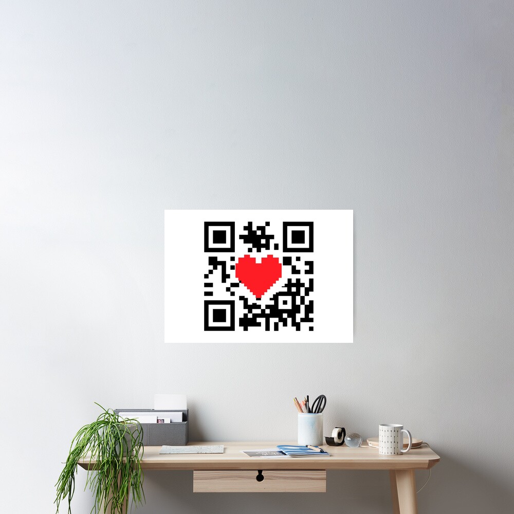 "QR Code Heart Love Message " Poster by CroDesign | Redbubble