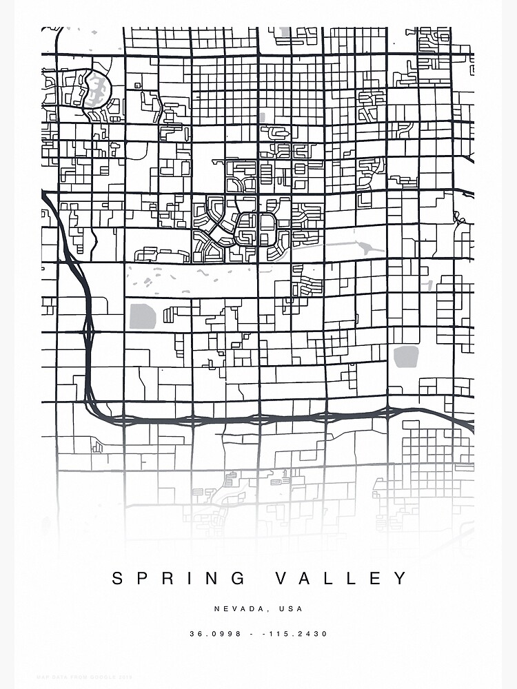"Spring Valley, Nevada USA Map Poster" Poster by TheZenSprout | Redbubble