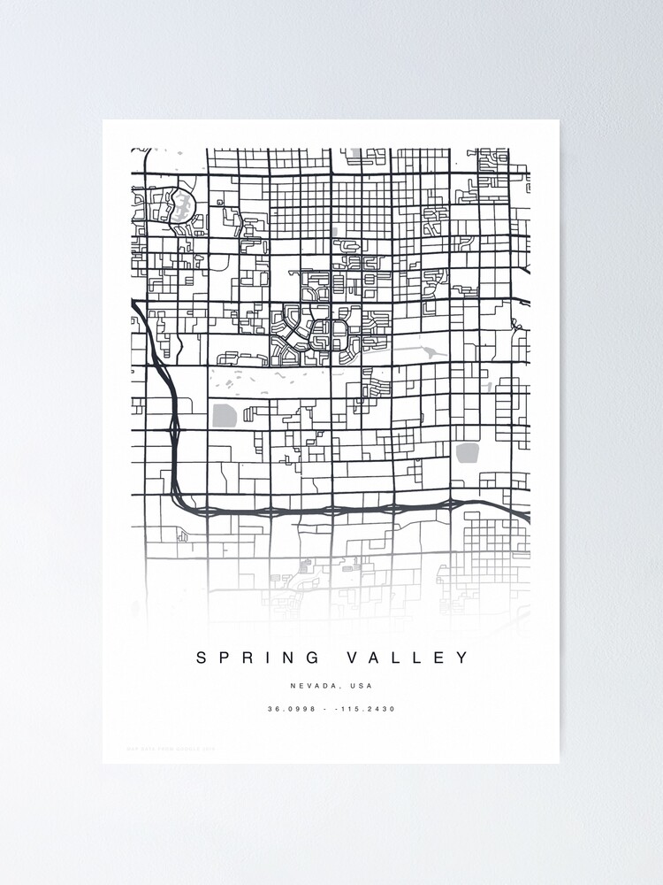 "Spring Valley, Nevada USA Map Poster" Poster by TheZenSprout | Redbubble
