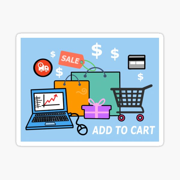"Online shopping" Sticker for Sale by Ak1l | Redbubble