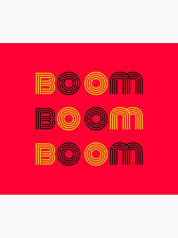 "Boom Boom Boom (Red, Yellow, Black)" Poster for Sale by dissimulazione ...
