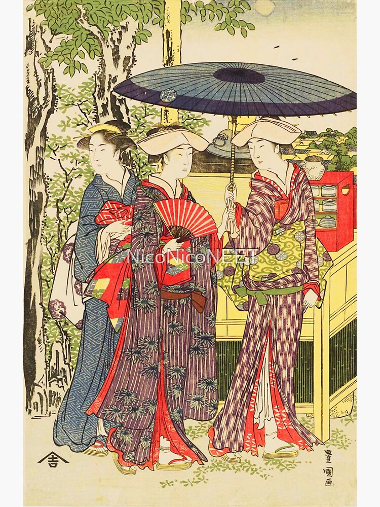 "Summer Scene at Mount Atago in Edo" Sticker for Sale by NicoNicoNEET ...