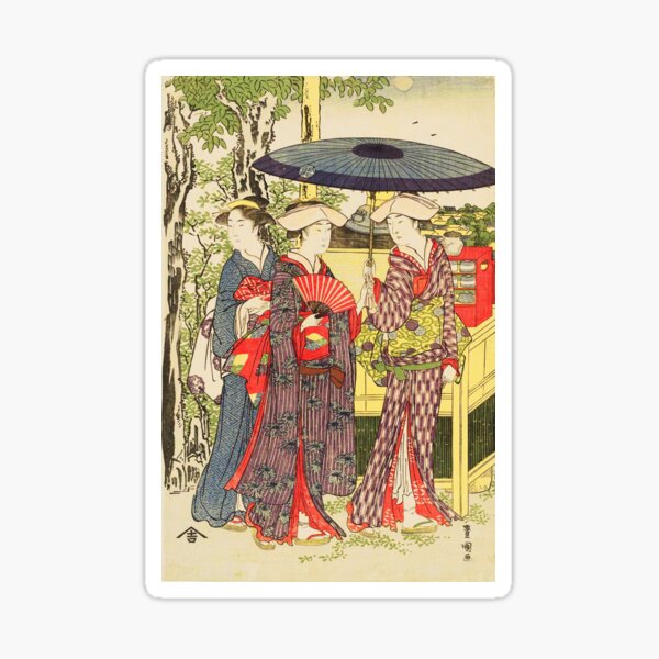 "Summer Scene at Mount Atago in Edo" Sticker for Sale by NicoNicoNEET ...