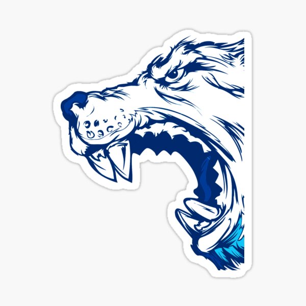 "Blue wolf" Sticker for Sale by Liubuda | Redbubble