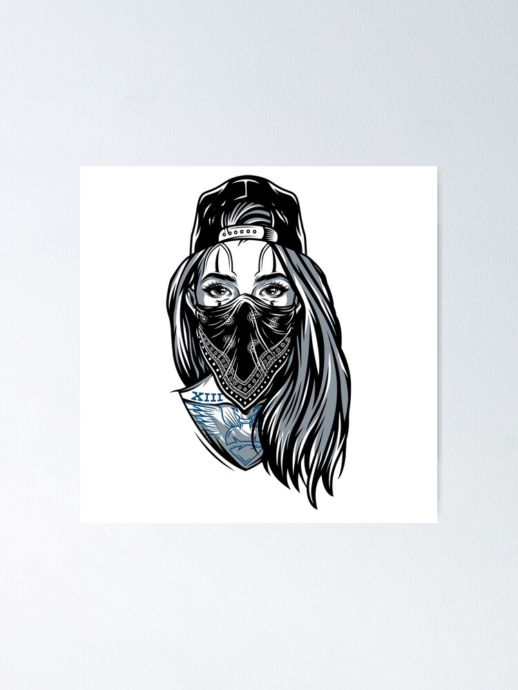 "Vintage gangster girl with baseball cap Sticker" Poster for Sale by ...