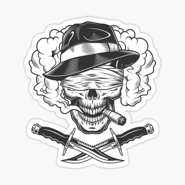 "Vintage monochrome gangster Sticker" Sticker for Sale by egment ...
